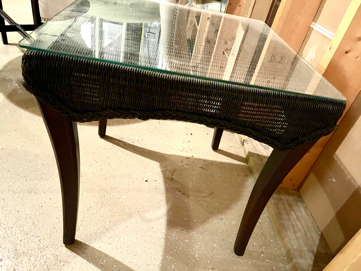 Pair of Wicker and Glass Top Occasional Tables by Summer Classics – KLM Luxury Consignment