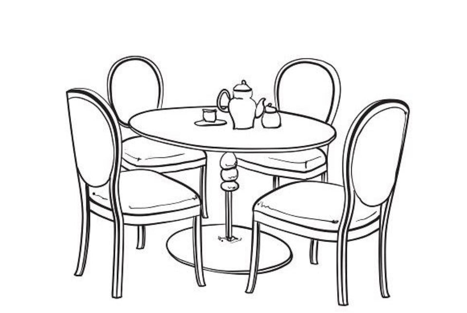 Dining Table Coloring Page
