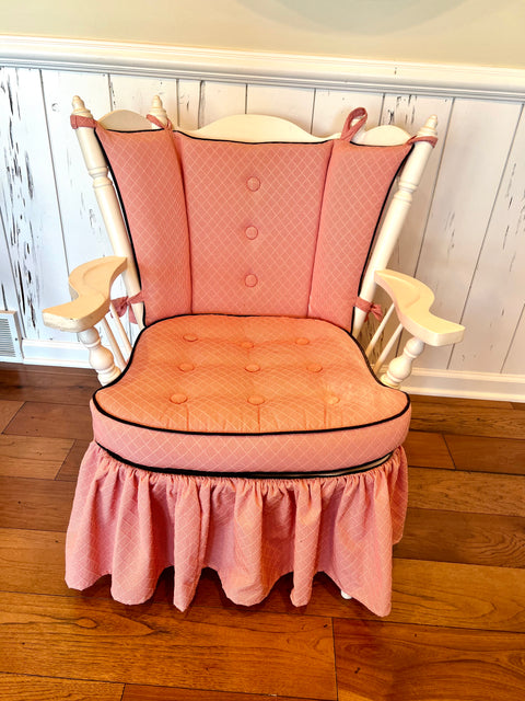 Antique Chiavari Painted Chestnut Rocking Chair with Springs